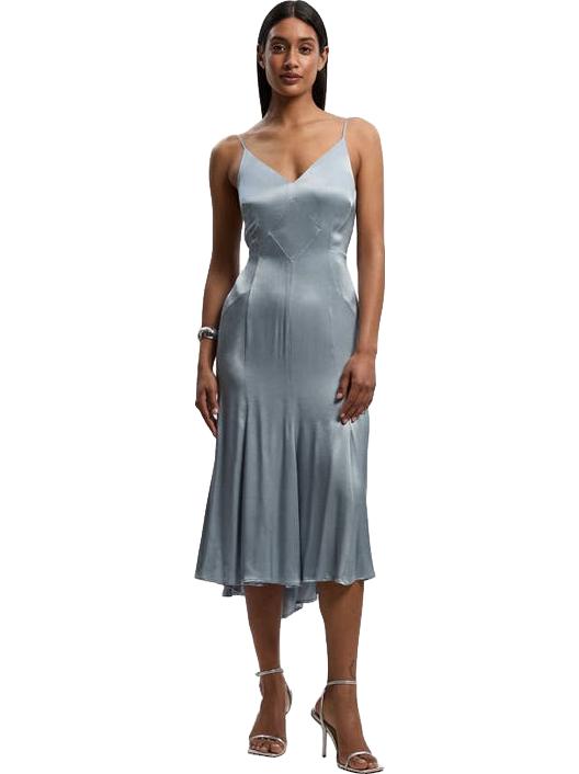 KAREN MILLEN Karen Millen Satin Strappy V-Neck Midi Dress